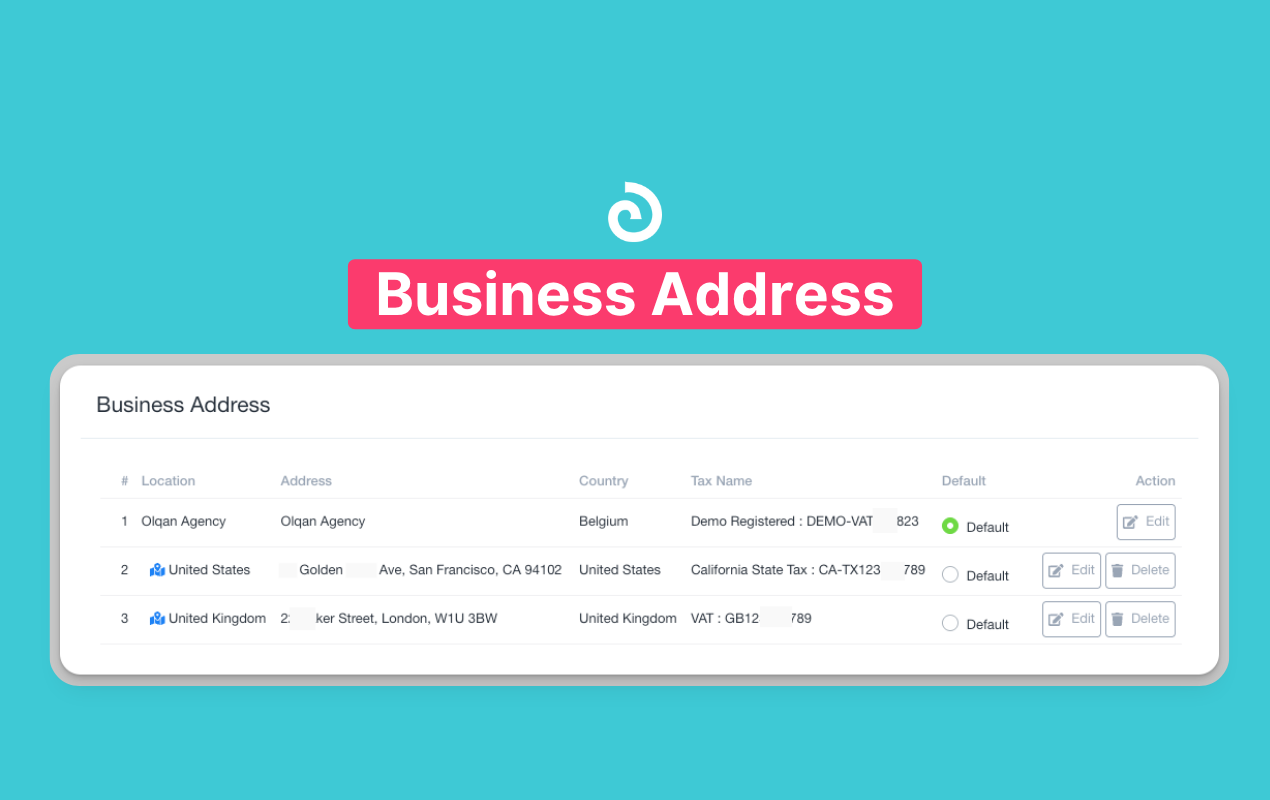 Olqan Documentations - Business Address